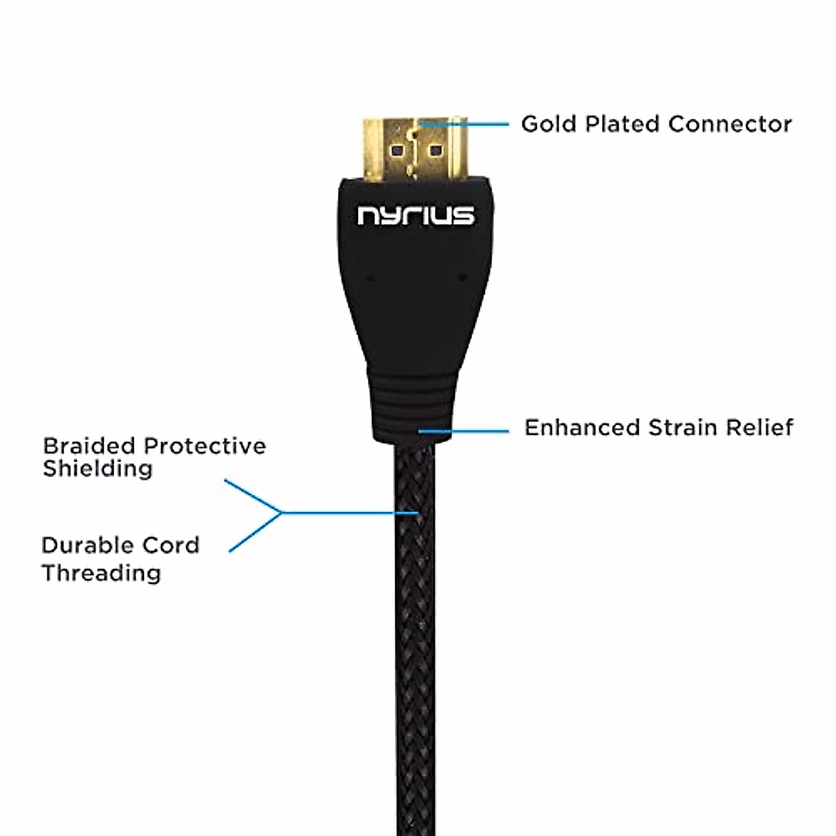 Nyrius Aries Pro Wireless HDMI Transmitter & Receiver to Stream HD 1080p 3D Video from Laptop, PC, Cable, Netflix, YouTube, PS4, Drones, Pro Camera, to HDTV/Projector & Bonus HDMI Cable