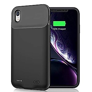 Battery Case for iPhone XR, 7000mAh Slim Portable Rechargeable Smart Protective Battery Pack Cover Power Bank Charging Case Compatible with iPhone XR (6.1 inch) Extended Battery Charger Case (Black)