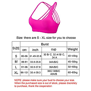 Patelai 2 Pack Womens Sports Bras for Women Cross Back Bra Workout Strappy Bra Seamless Comfortable Yoga Bra (M, Black and Rose Red)