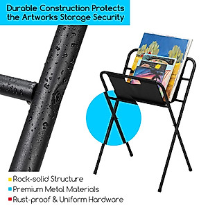 MEEDEN Canvas Art Print Rack: Folding Metal Display and Storage Rack - Portable Art Drying Rack for Poster Stand Canvas Panels Artworks & Artist Galleries - Medium