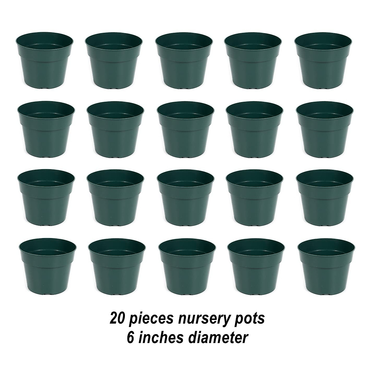 DAPERCI inches Nursery Pot Plant Grow Sturdy Flower pots in Bulk Price 20P Green