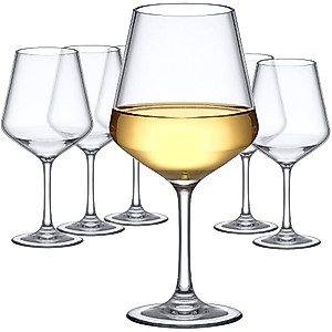 Amazing Abby - Sasha - 14-Ounce Unbreakable Tritan Wine Glasses (Set of 6), Plastic Wine Glasses, Reusable, BPA-Free, Dishwasher-Safe, Perfect for Poolside, Outdoors, Camping, and More