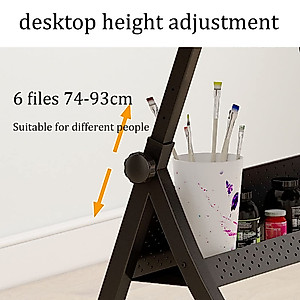 Drawing Table Glass Drafting Table Desk, Height Adjustable Drafting Table, 0-50°Tilting Drawing Desk, Artist Desk Study Table with 2 Slide Drawers for Reading, Writing Art Craft Work Station beautiful