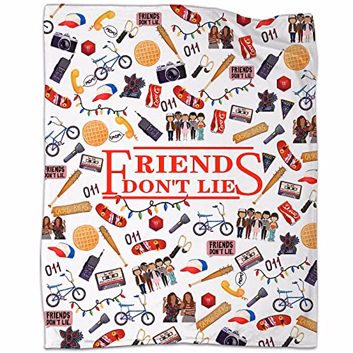 NEDOIAA Friends Blanket Flannel Throw Soft Lightweight Blankets for Men Women Boys Gifts Room Chair Bed Home Decor 50'x40', White, 50*40in