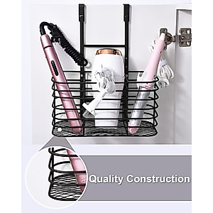 ULG Hair Dryer Holder, Hair Tool Organizer, 6 Adjustable Height, Wall Mounted/Cabinet Door, Bathroom Organizer Under Sink for Hair Dryer, Flat Irons, Curling Wands, Hair Straighteners, 3 Sections