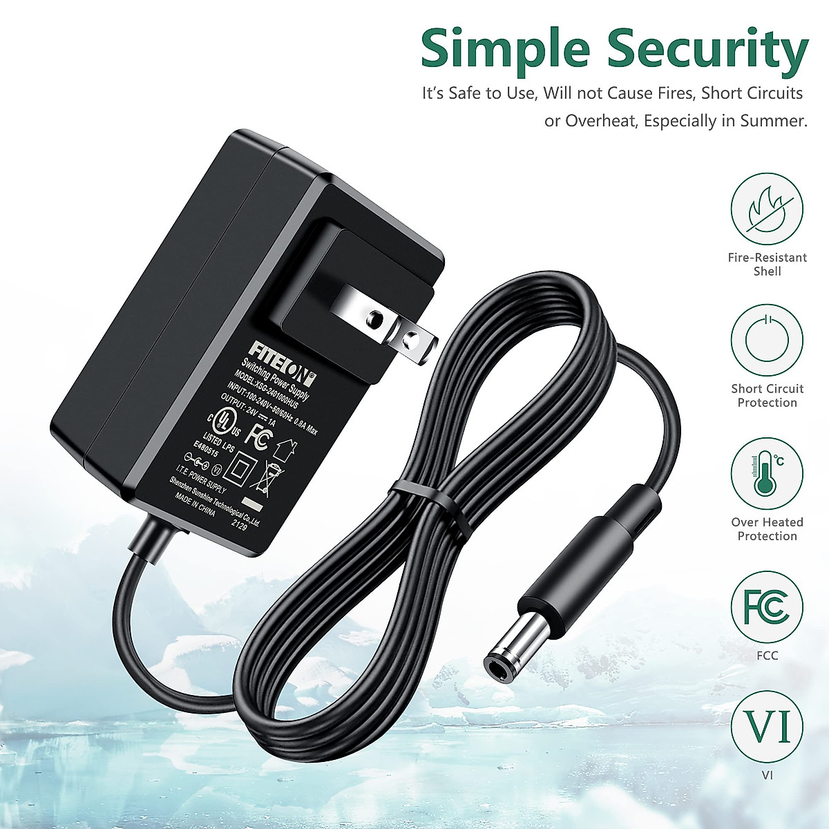 FITE ON AC Adapter Replacement for Geek Aire CF1 CF1SE Rechargeable Outdoor High Velocity Floor Fan 12'' 12 Inch Portable 12000mAh Battery Operated GeekAire CF-1 ACT-240150 TP04-240150U Charger