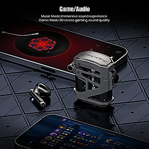 Gravastar Wireless Earbuds Sirius P5,Bluetooth in-Ear Headphones 40H Playback with Stereo Sound,4 RGB Lights,ENC for Clear Call,Bluetooth 5.2,IPX4,Support Multipoint Connection(Defense Armor)