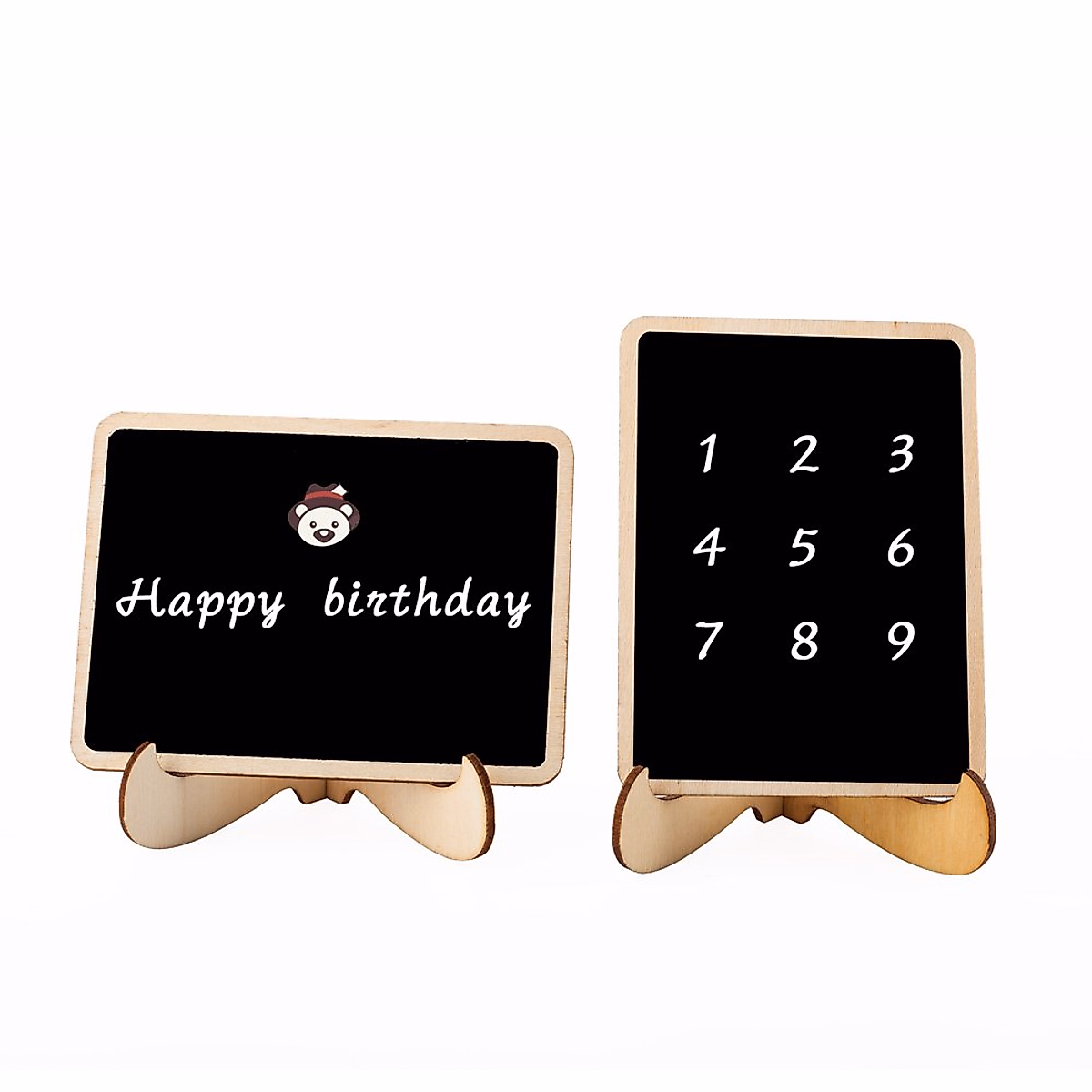 Mini Chalkboards Place Cards 3.94 X 2.95 Inch with Easel Stand and Erasable Chalk for Weddings, Party Supplies, Table Numbers, Food Signs and Special Event Decoration (20 Sets)