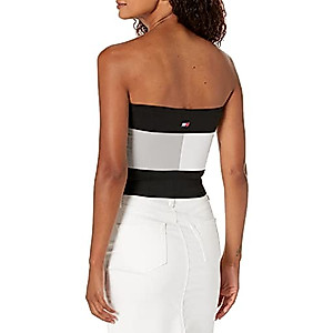 Tommy Hilfiger 3/4 Sleeve Ribbed V-Neck Top, Bright White, X-Small