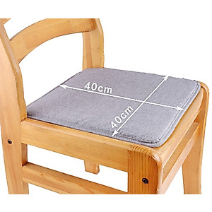 Hruile Set of 2 Chair Cushions, Kitchen Dining Chair Pads with Straps, 40 x 40cm Seat Pads Seat Cushions for Indoor Outdoor Living Room Home Garden Office,Brown