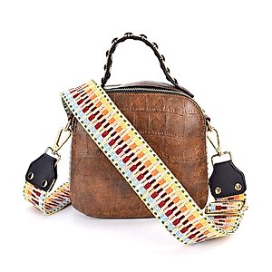 LIFEMATE Wide Bag/Purse Strap Replacement Crossbody Shoulder For Women Adjustable Jacquard Woven Cotton Guitar Strap Banjo Strap Style (Style 6)