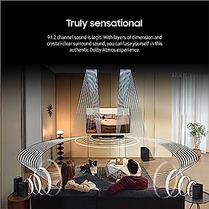 SAMSUNG HW-Q910C 9.1.2ch Soundbar w/ Wireless Dolby Audio, Rear Speaker Included, Q-Symphony, SpaceFit Sound Pro, Adaptive Sound, Game Mode Pro, Airplay 2 with Alexa Built-In