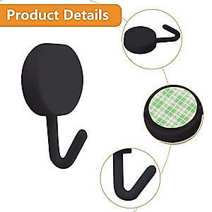 MOROBOR Self Adhesive Hooks, 20pcs Heavy Duty Plastic Hooks Wall Key Hook Holders Stocking Holder for Home Kitchen Bathroom Office Door (Black）