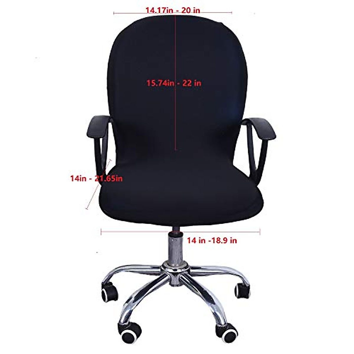 Chris.W Computer Office Chair Cover Stretchable Removable Office Swivel Chair Cover Universal Lift Chair Slipcovers (Black)