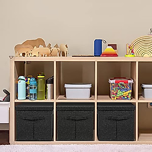 Posprica 3X Thicker Large Collapsible Storage Bins with Lids, 17"x12" Fabric Storage Box with Lid Storage Baskets for Shelves Closet Organizer Bins for Clothes Toys Books Photos Storage(3 Pack)