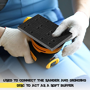 Dimsile 4 Pcs Soft Black Foam Sanding Pads Interface Sander Backing Pad Compatible with Festool RS400 LS130 Sander, 80 x 133 x 12 mm