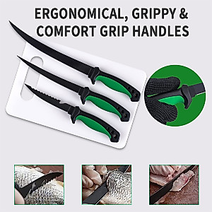 Pak 11-Pc Fillet Knife Fishing, Fish Fillet Knife, Fish Cleaning Kit, Fish Fillet Knife Set, Filet Fishing Kit, Fishing Knife, Filet Knife, Knife Set, Fishing Scissor, Fishing Equipment, BBQ Knives
