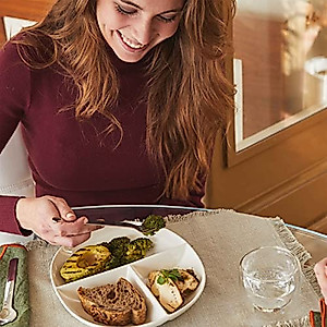 Uba Portion Control Plate for Healthy Eating & Bariatric Diet | Divided Porcelain Dinner Plate (1)