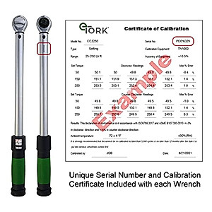 eTORK Click-Style Torque Wrench (3/8-Inch Drive) (Range: 50-250 Inch Pounds / 6-28 Newton Meters)