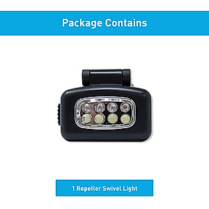 Thermacell All-Purpose Swivel Light; Clips on to Hats, Belts, Outdoor Gear or Any Thermacell Portable Mosquito Repeller; 15-ft Beam of White or Green Light; 30 Hours Battery Life; LED, Battery-Powered