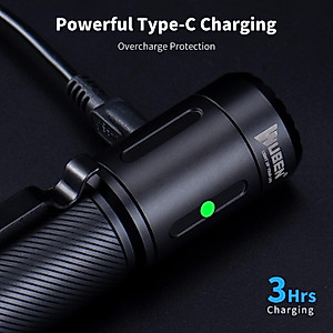 WUBEN C3 Rechargeable Flashlight 1200 High Lumens Super Bright, LED Tactical Flashlights, Powered EDC Flash Light IP68 Waterproof, 6 Light Modes for Camping, Emergency, Outdoor, Rescue, Inspection