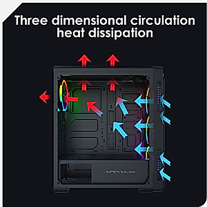 Apevia Aura-S-PK Mid Tower Gaming Case with 2 x Full-Size Tempered Glass Panel, Top USB3.0/USB2.0/Audio Ports, 4 x RGB Fans, Pink Frame