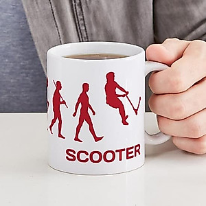 CafePress Darwin Ape To Man Evolution Push Kick Scooter Mug Ceramic Coffee Mug, Tea Cup 11 oz