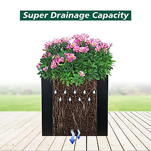 Galvanized Steel Planter Box Black Metal Planter Large Square Indoor Outdoor Planters Cube Steel Heavy Duty Flower Pot 20Inch Powder Coating Modern Commercial Residential for Patio, Deck, Yard, Garden