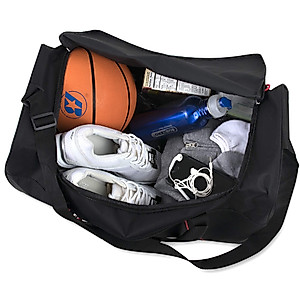 55 Liter, 24 Inch Lightweight Canvas Duffle Bags for Men & Women For Traveling, the Gym, and as Sports Equipment Bag/Organizer (Black 1)