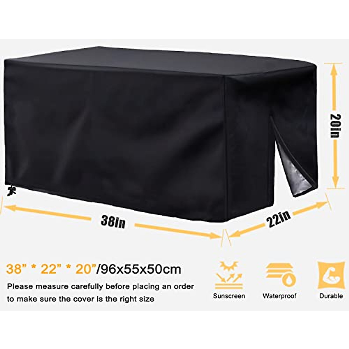 YOUSEEN Folding Wagon Cover, Garden Wagon Covers, D22 x W38 x H20, High Density Waterproof,Utility Wagon Cart Cover (Cover only) Black