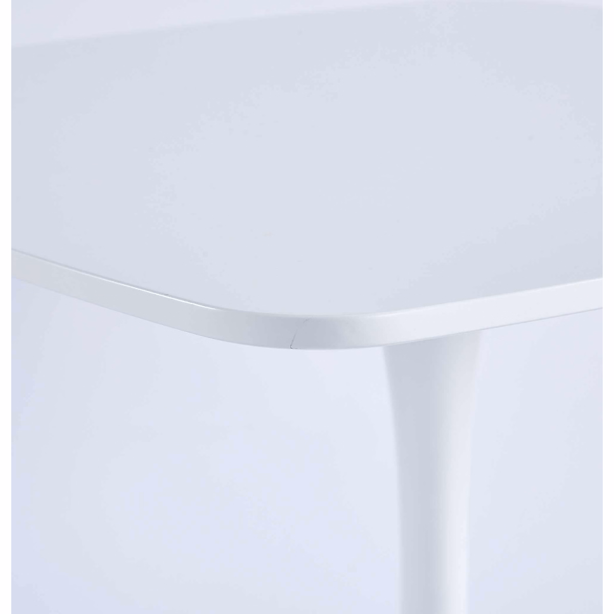 Mid-Century Modern Dining Table Minimalist Wooden Dining Table for 4-6 People 42" Round MDF Tabletop Metal Pedestal Dining Table,End Table Leisure Coffee Table,42 in x 42 in x 28.7 in (White)