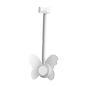 Menolana Wall Mount Hair Dryer Holder, Bathroom Bendable Rod Hairdryer Stand No, Butterfly White