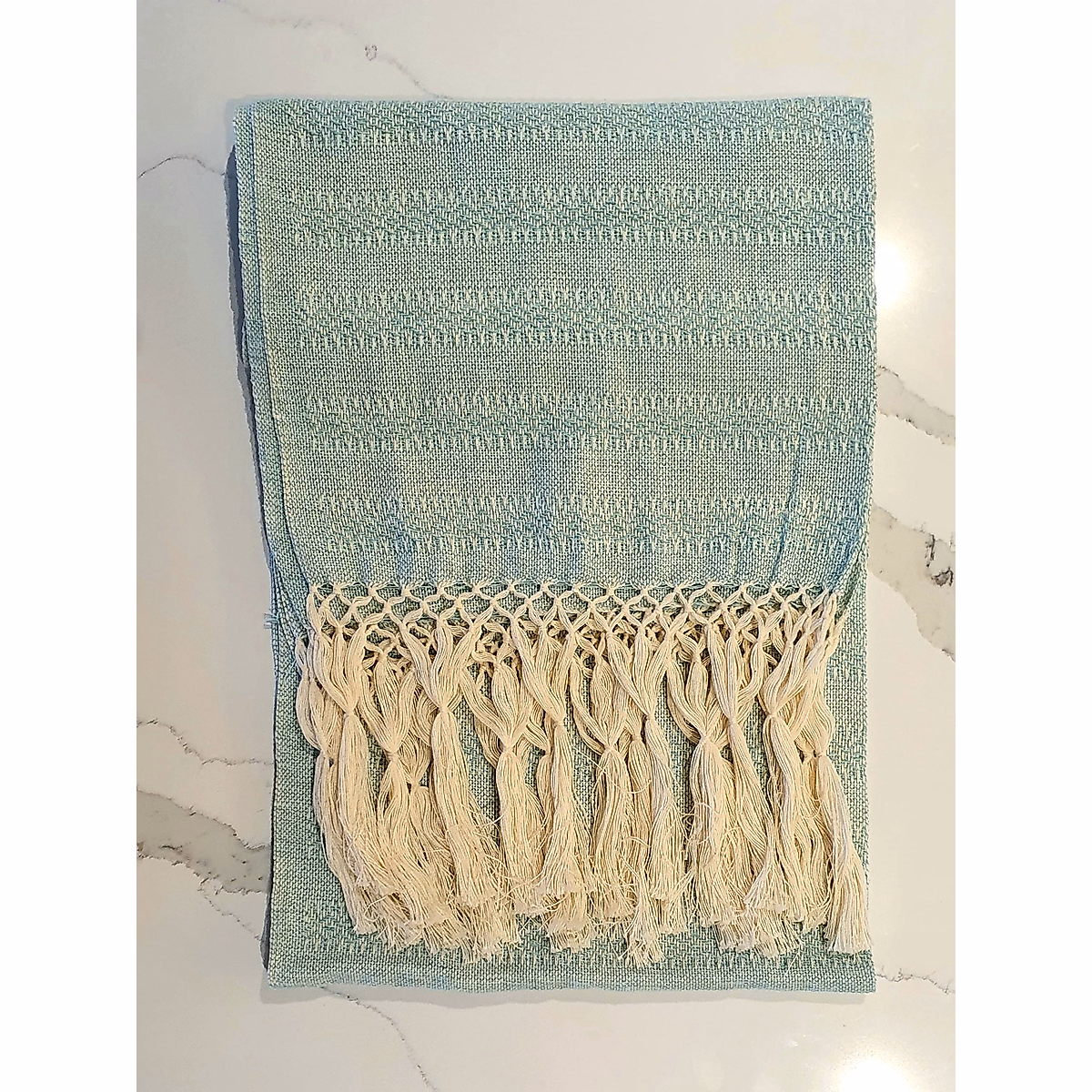 ALKIMIA INC Mexican Handmade Cotton Rebozo Shawl (Turquoise)