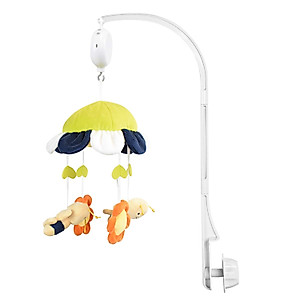 HLEEDUO 26 in Crib Mobile arm,Crib Mobile Motor can Adjustable Volume，Baby Mobile with 3 moeds(Rotating&Music,Rotating only,Music only),Music Box Play 12 lullabies，Mobile arm for Crib