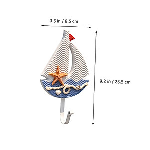 Hohopeti 3Pcs Ocean Theme Clothes Hooks Creative Hangers for Hats and Accessories Random Styles for Home Decor and Organization Nautical Inspired Wall Hooks