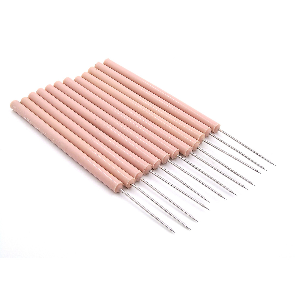 PACK OF 12 DISSECTING DISSECTION TEASING NEEDLE STRAIGHT WITH PLASTIC HANDLE (HTI BRAND)