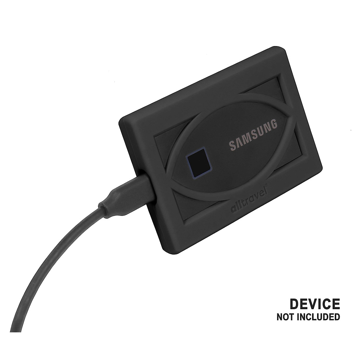 Alltravel External Solid State Drive Bumper Sleeve for Samsung T7,T7 Touch Portable SSD - 1TB, 2TB, 500GB - USB 3.2 External Solid State Drives, Super Strong Bumper Anti Shock, Shake and Drop (Black)