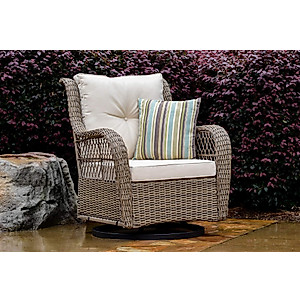 Tortuga Outdoor Rio Vista Swivel Glider, Single Chair, Sandstone Wicker and Cushions