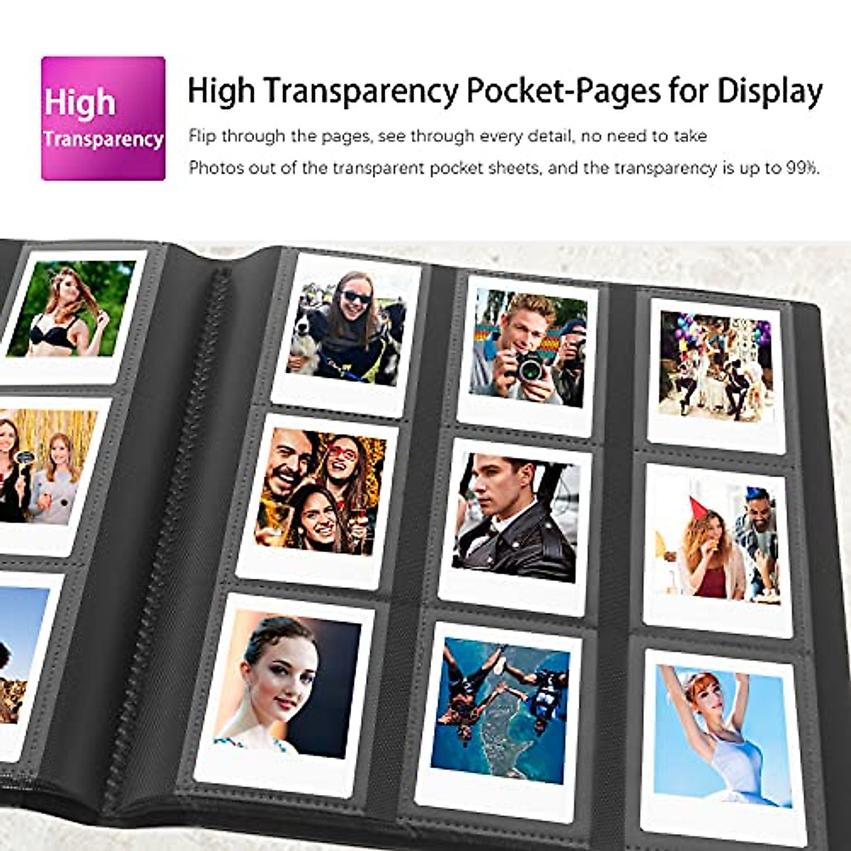 432 Pockets Photo Album for Fujifilm Instax Mini Camera, Polaroid Snap PIC-300 Z2300 Instant Camera, 2x3 Photo Album Book for Fujifilm Instax Mini 11 12 9 Evo 90 70 40 8 7 LiPlay Instant Camera(Black)