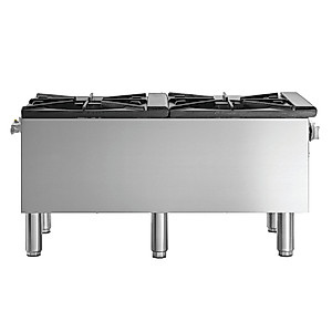 Kratos Commerial Double Stockpot Gas Range, 160,000 BTU Output, Field Convertible to Liquid Propane (29Y-074)
