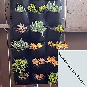 ZOENHOU 2 Pack Total 36 Roomy Pockets Vertical Garden Planter, Wall-Hanging Flower Pot Bags, Felt Wall Mount Balcony Planter Pouch for Herbs, Succulent, Flowers and Vegetables