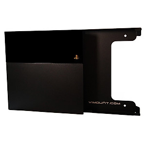 ViMount Wall Mount Metal Holder Compatible with PlayStation 4 PS4 Classic/FAT (first version) with 2x Controllers wall mount in White Color