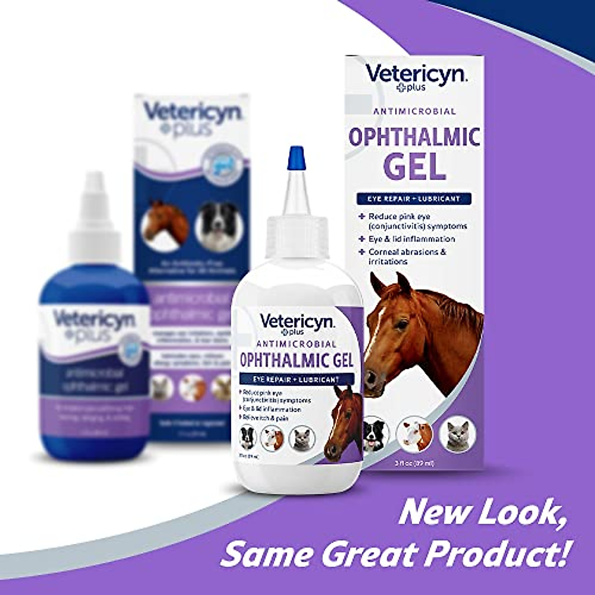 Vetericyn Plus Ophthalmic Eye Gel for Horses | Eye Ointment Alternative to Lubricate and Relieve Horse Eye Irritations, Safe for All Animals. 3 ounces