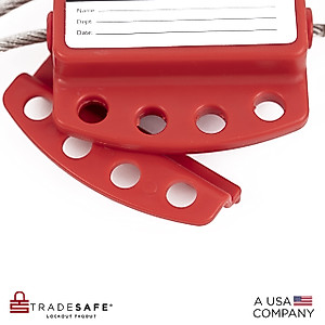 TRADESAFE Lockout Tagout Cable Lock - 6ft Adjustable Cable Lock, Steel Cable Lock with Vinyl Coating, Loto Cable for Lock Out Tag Out, Premium Grade, OSHA Compliant