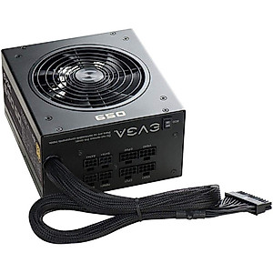 EVGA 210-GQ-0650-V1 650 GQ, 80+ GOLD 650W, Semi Modular, EVGA ECO Mode, 5 Year Warranty, Power Supply, Black