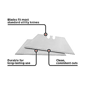 BLACK+DECKER Utility Knife Blades, 100 Pack (BDHT11001)