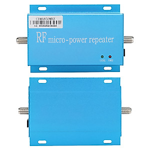 RF Micro Power Repeater Intensifier Amplifier Booster with Intelligent Chip Stable Performance and 10m Sucker Cable Small Antenna Set(US)