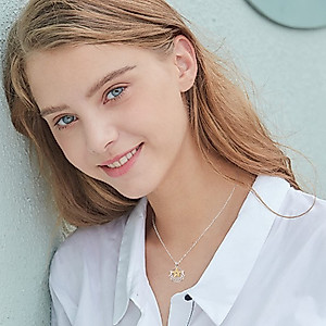 KINGWHYTE Triple Moon Goddess Necklace S925 Sterling Silver Pentagram Pentacle Pendant Celtic Necklace Magic Amulet Jewelry Gifts for Women