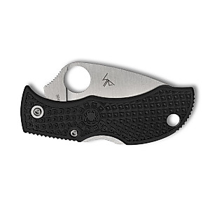 Spyderco Knives Manbug Lightweight MBKLFS Black FRN and Serrated VG-10 Pocket Knife
