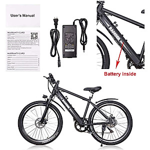 BRIGHT GG ebike 26" Electric Bike for Adults with 350W Motor and 36V 10Ah Built-in Lithium Battery,Mountain/Beach/City Electric Bicycle